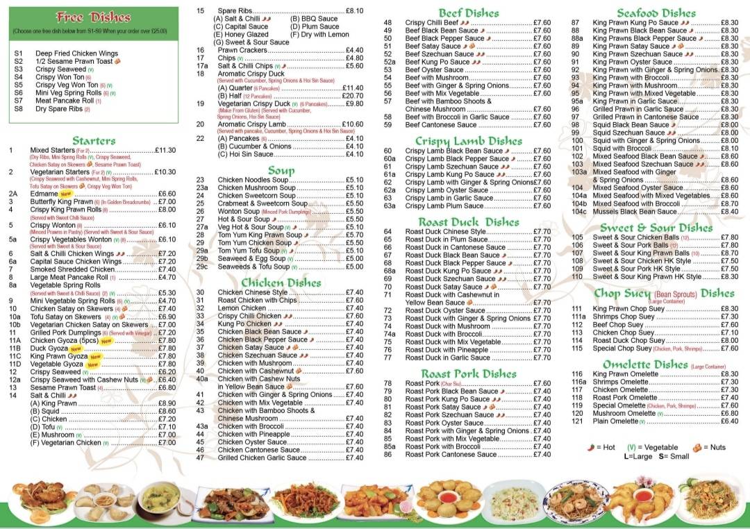 Menu at MAGIC WOK Chinese Takeaway restaurant, Brighton