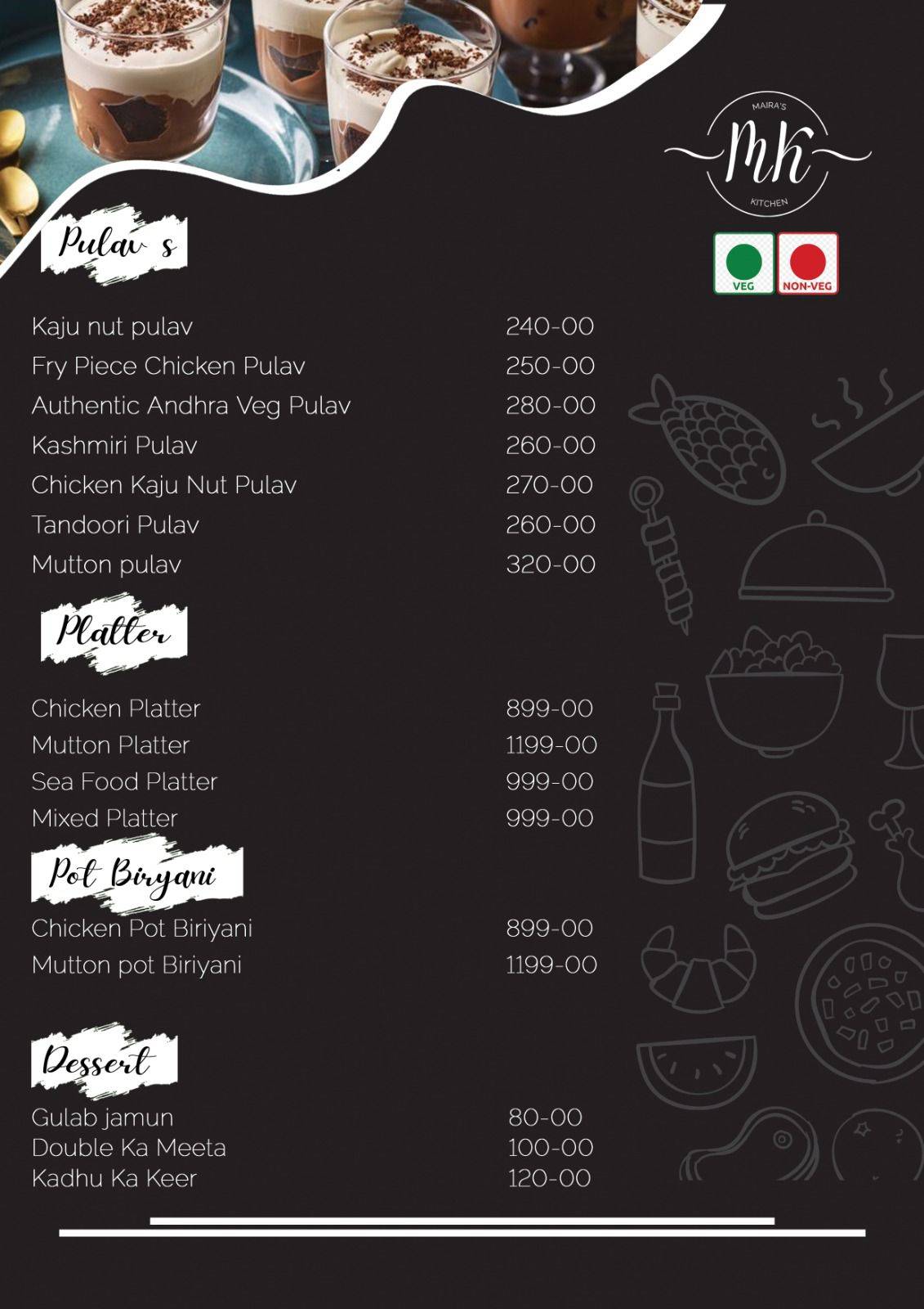Menu at MAIRA'S KITCHEN, Pulivendula