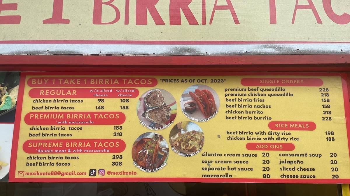 Menu at MEXIKANTO DASMARIÑAS restaurant, Dasmariñas