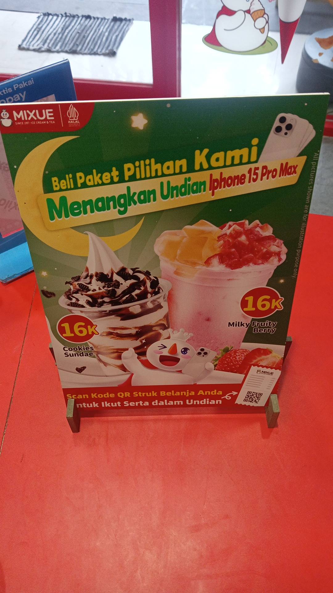 Menu at MIXUE Cihampelas cafe, Bandung