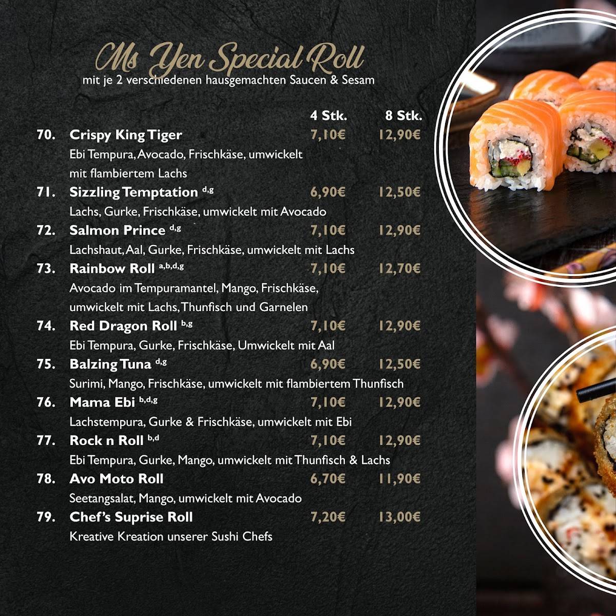 Speisekarte von MS. YEN - Sushi Brandenburg an der Havel restaurant ...