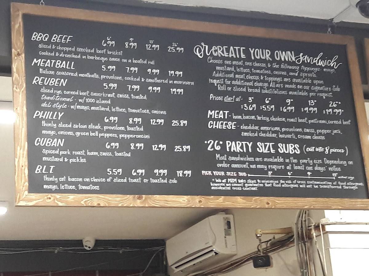 Menu at MSM Deli restaurant, Tacoma