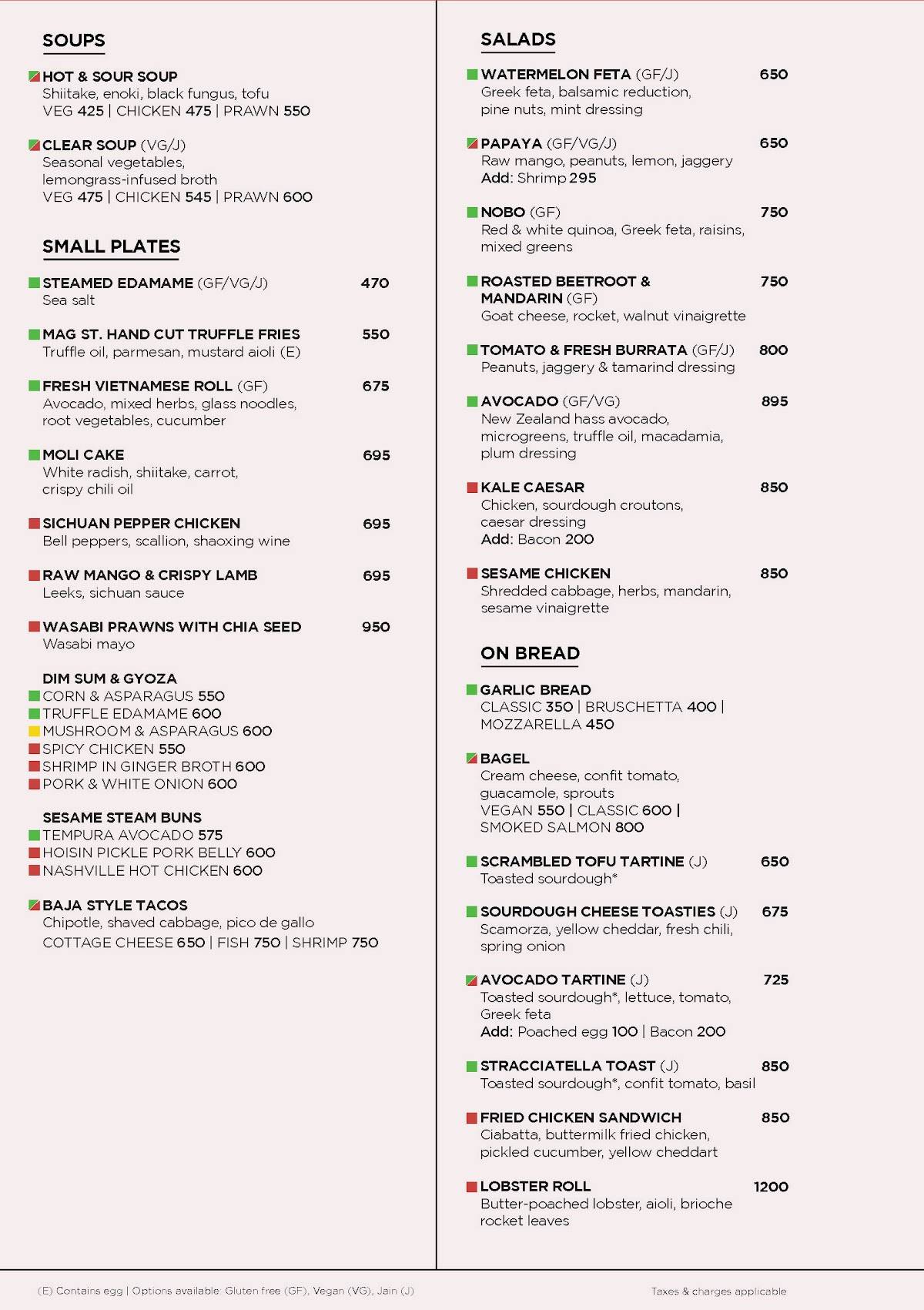 Menu at Mag St. Select Lower Parel, Mumbai, Lobby