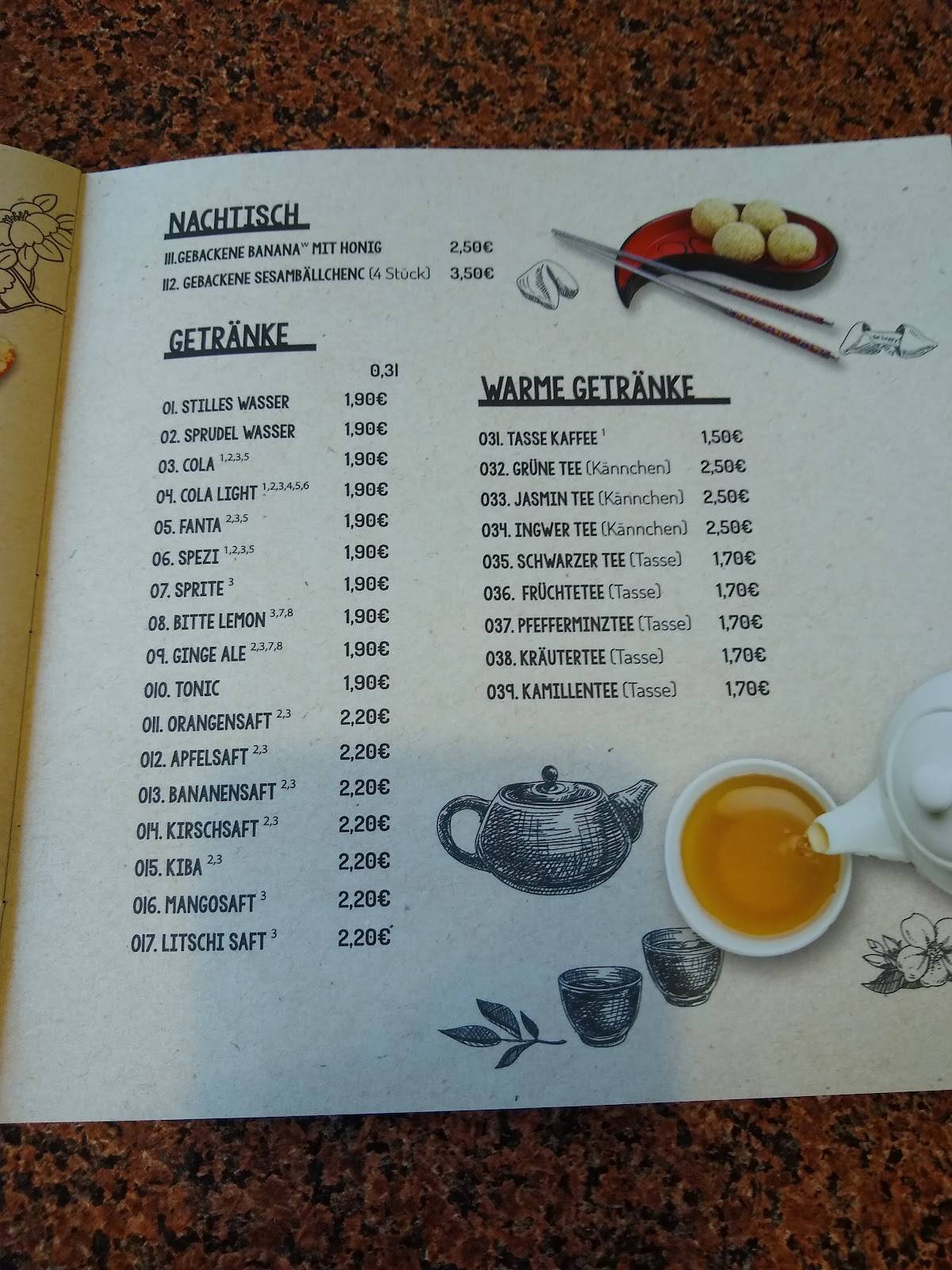 Speisekarte von Mahn Diep Asia Bistro restaurant, Lutherstadt Eisleben