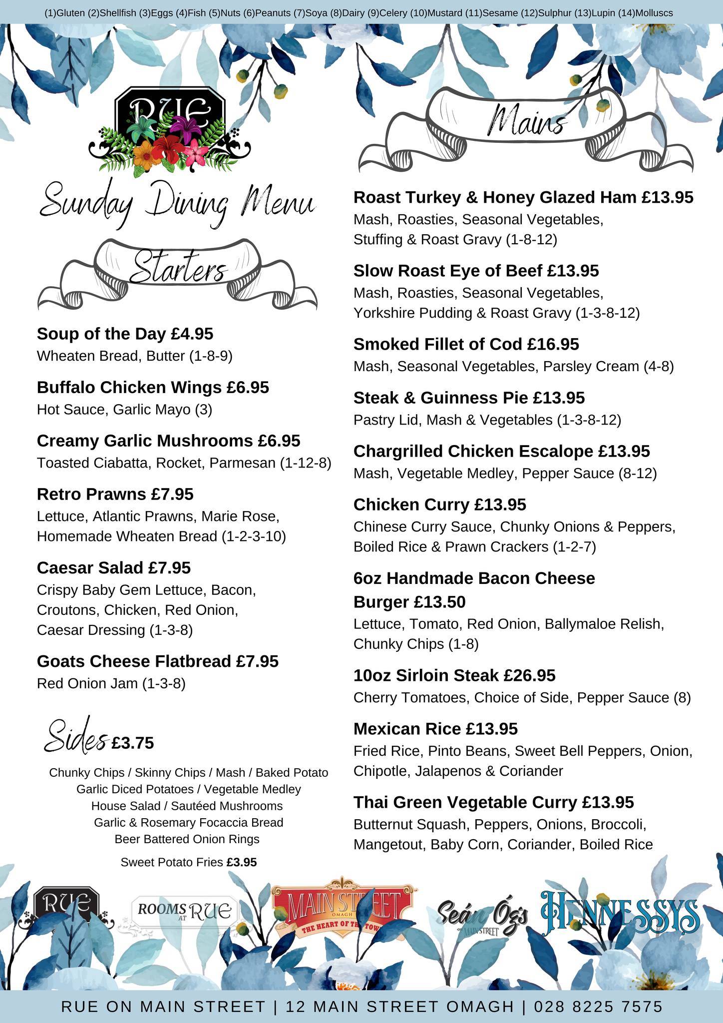 Carta del restaurante Main Street Omagh, Omagh