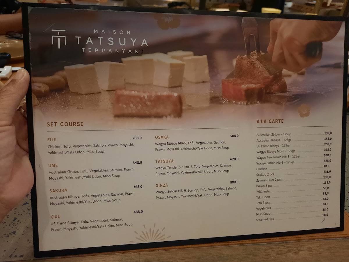 Menu at Maison Tatsuya restaurant, Tangerang, MJWV+399