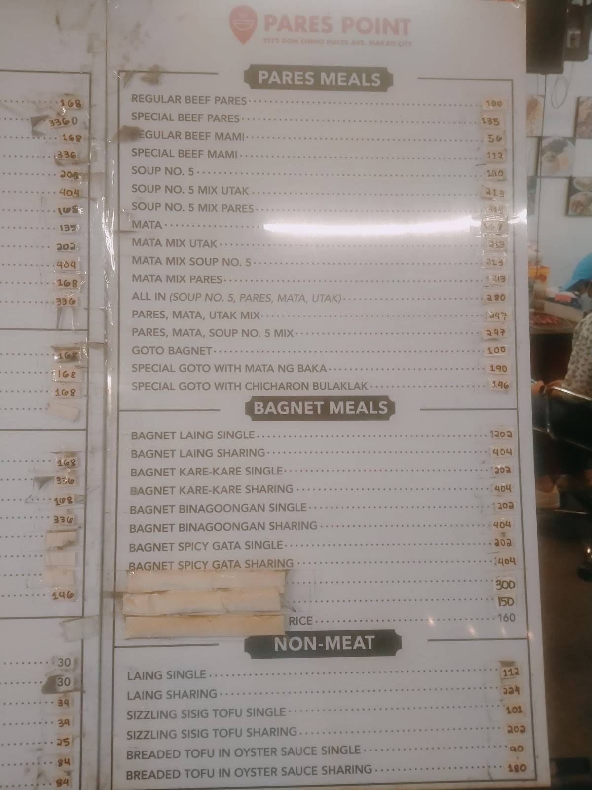 Menu at Pares Point Grill and Resto Bar, Makati