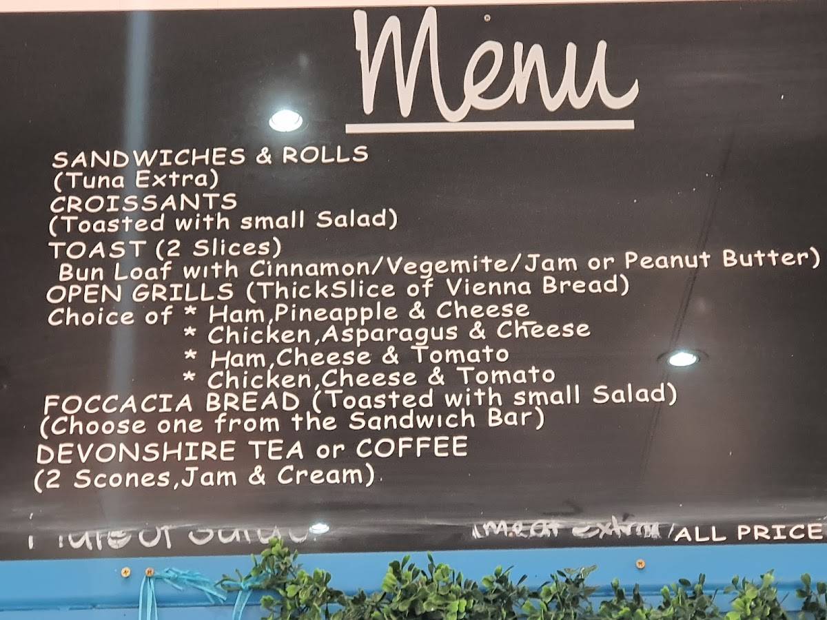 Menu at Malanda Bakery, Malanda