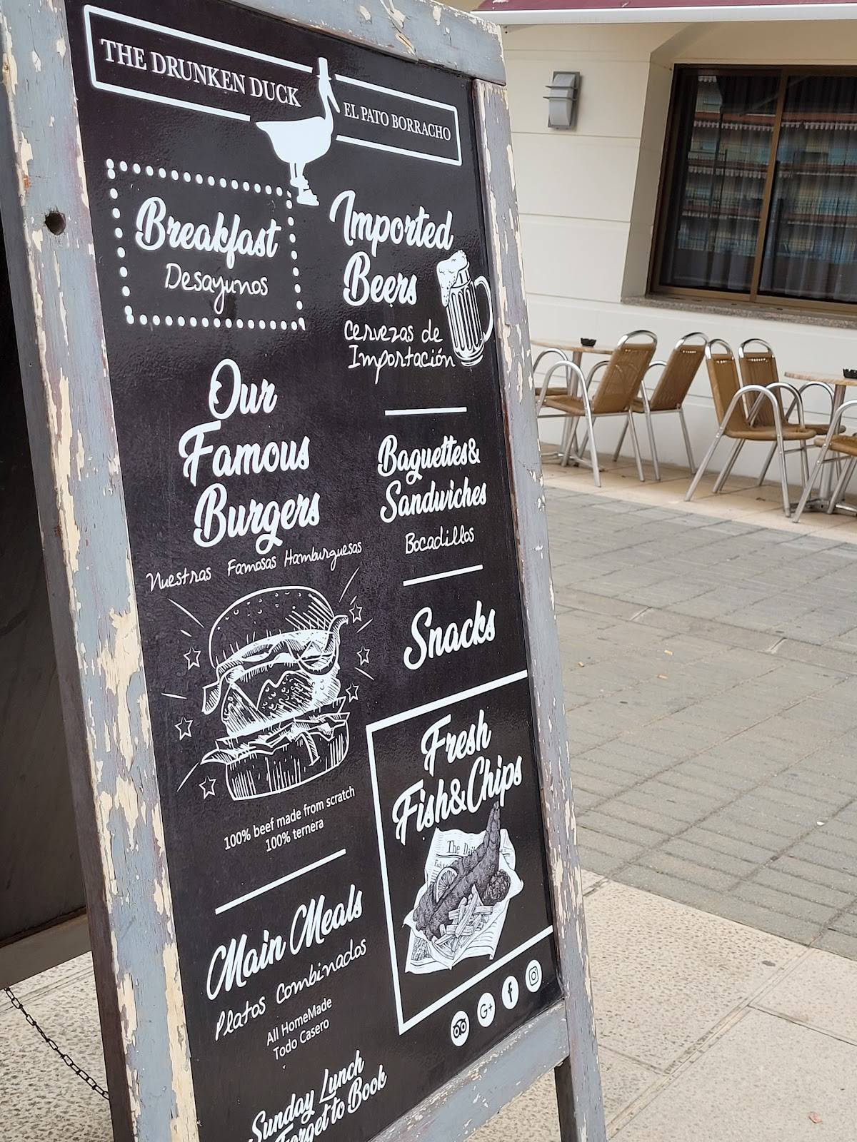 Menu at The Drunken Duck restaurant, Santa Susanna