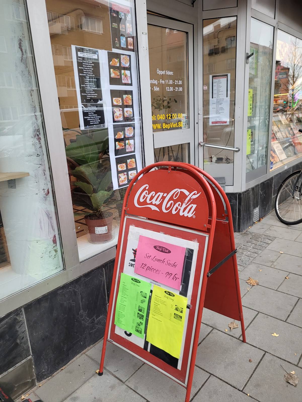 Menu at Bep Viet restaurant, Malmö