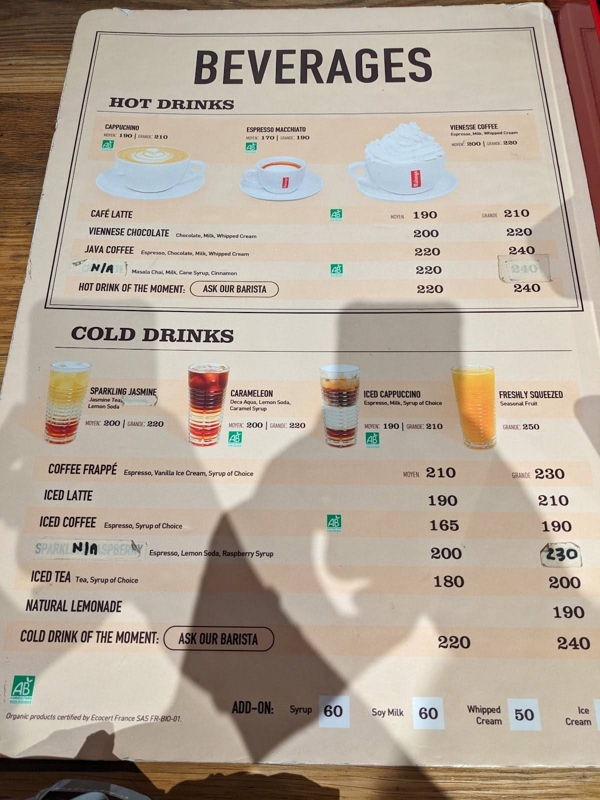 Menu at Malongo Atelier Barista Philippines, Taguig, 3rd Avenue
