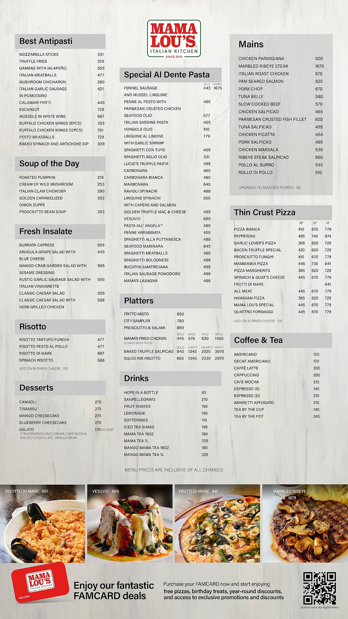 Menu at Mama Lou’s Italian Kitchen - Ayala Malls Feliz restaurant, Pasig