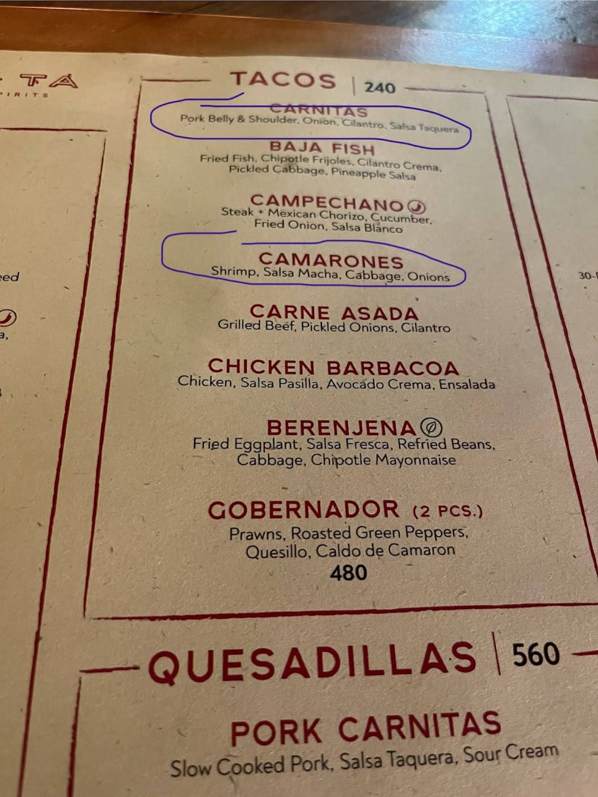 Menu at Ma•Ma•Ci•Ta BGC restaurant, Taguig