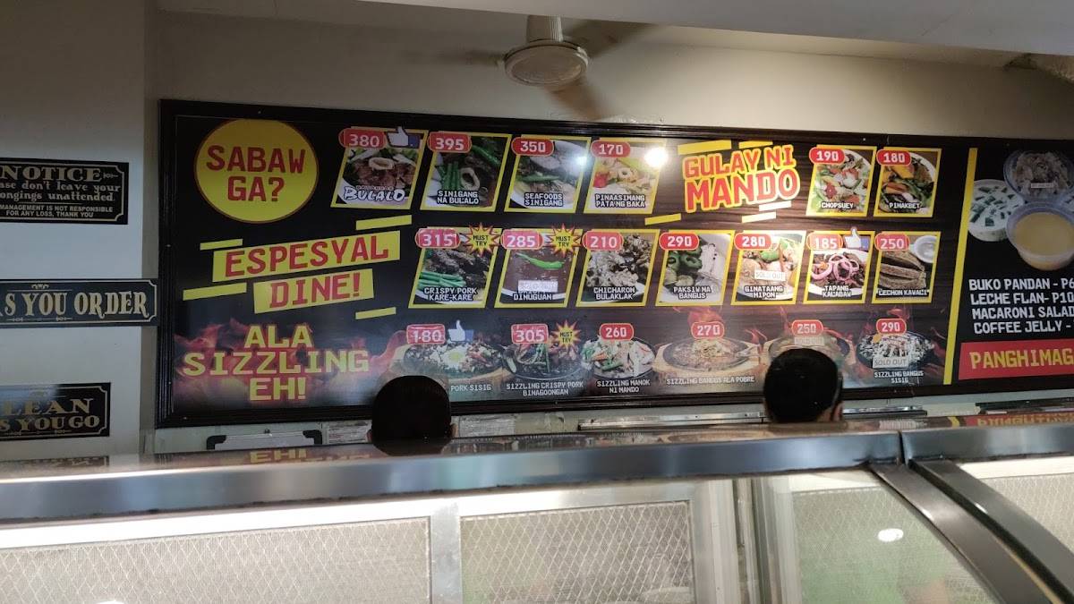 Menu at Mando And Elvie's Lutong Bahay - Sto. Tomas restaurant, Santo Tomas