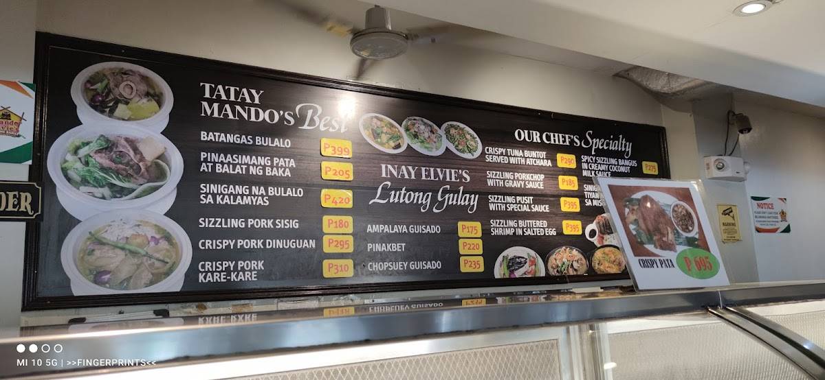 Menu at Mando And Elvie's Lutong Bahay - Sto. Tomas restaurant, Santo Tomas