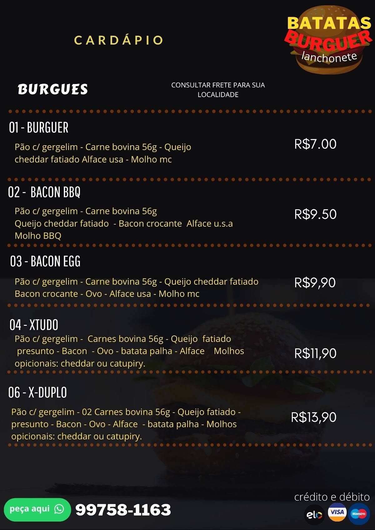 Carta del pub y bar Mapas Lanches, São Gonçalo