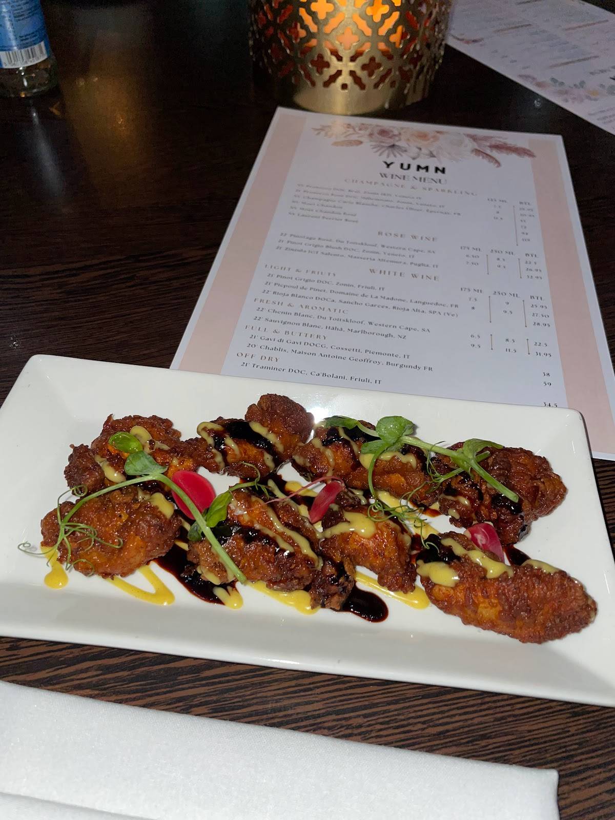 Menu at Yumn Brasserie restaurant, South Croydon