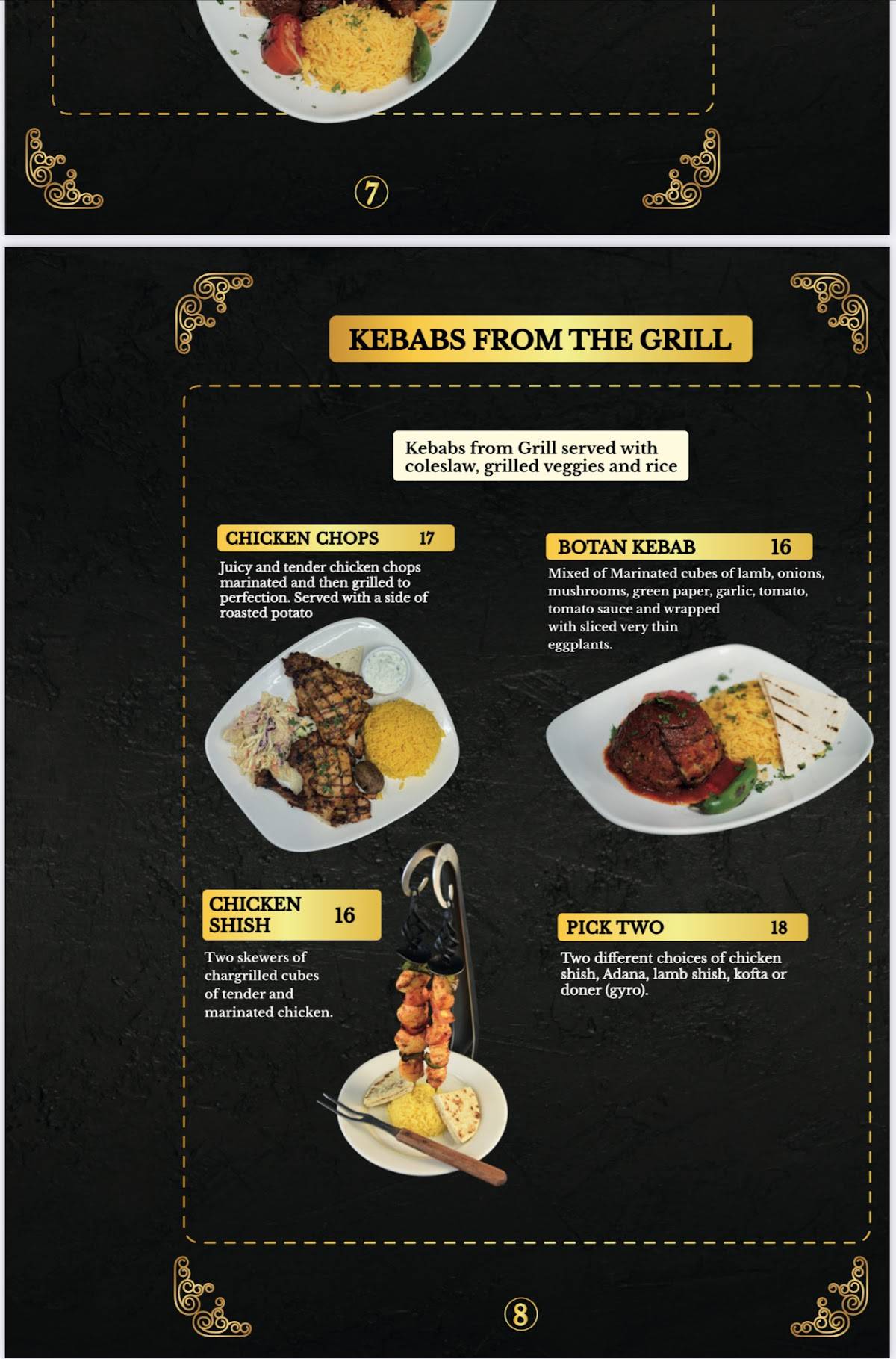 Menu at Marida Mediterranean Restaurant, Newburgh