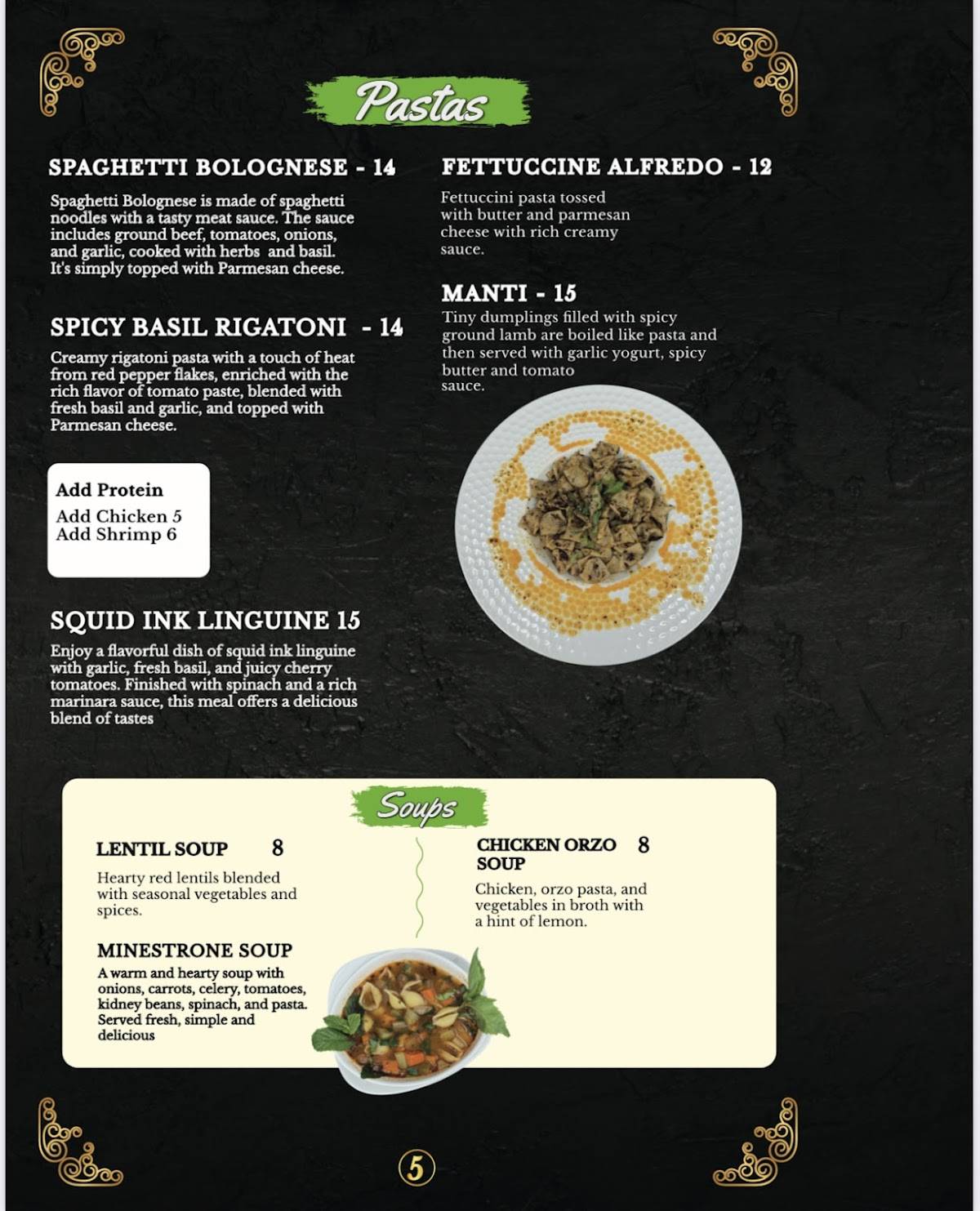 Menu at Marida Mediterranean Restaurant, Newburgh