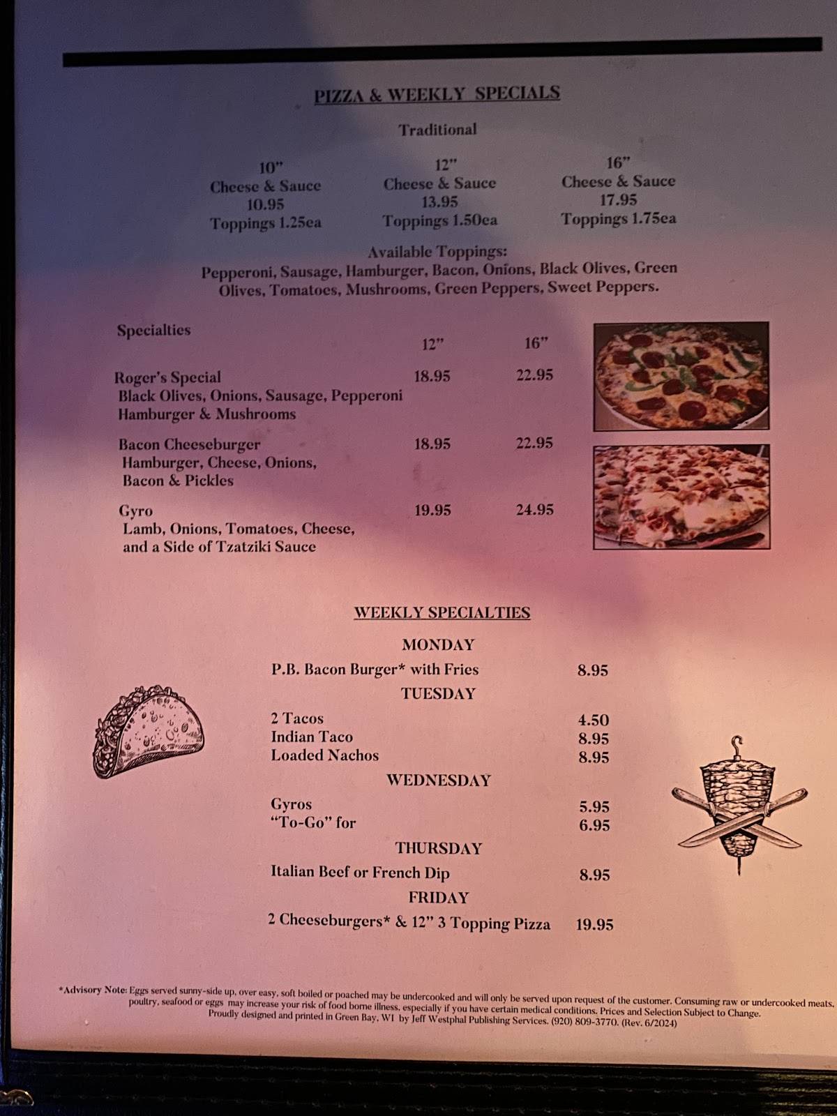 Menu at ALiBi Bar and Grill, Marinette