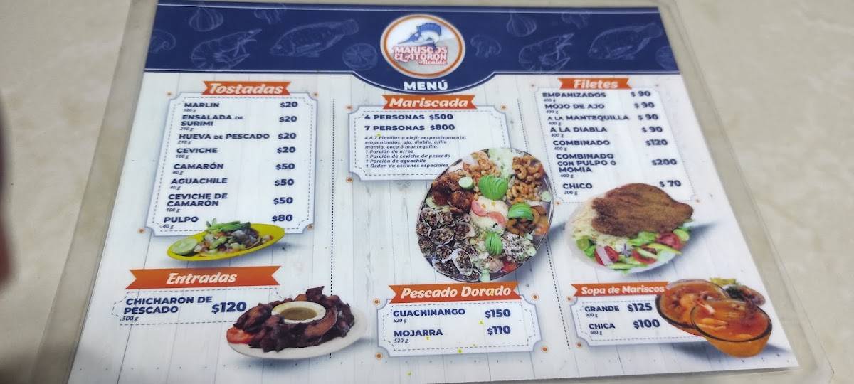 Carta del restaurante Mariscos El Atorón Alcalde, Guadalajara, Av. Fray ...