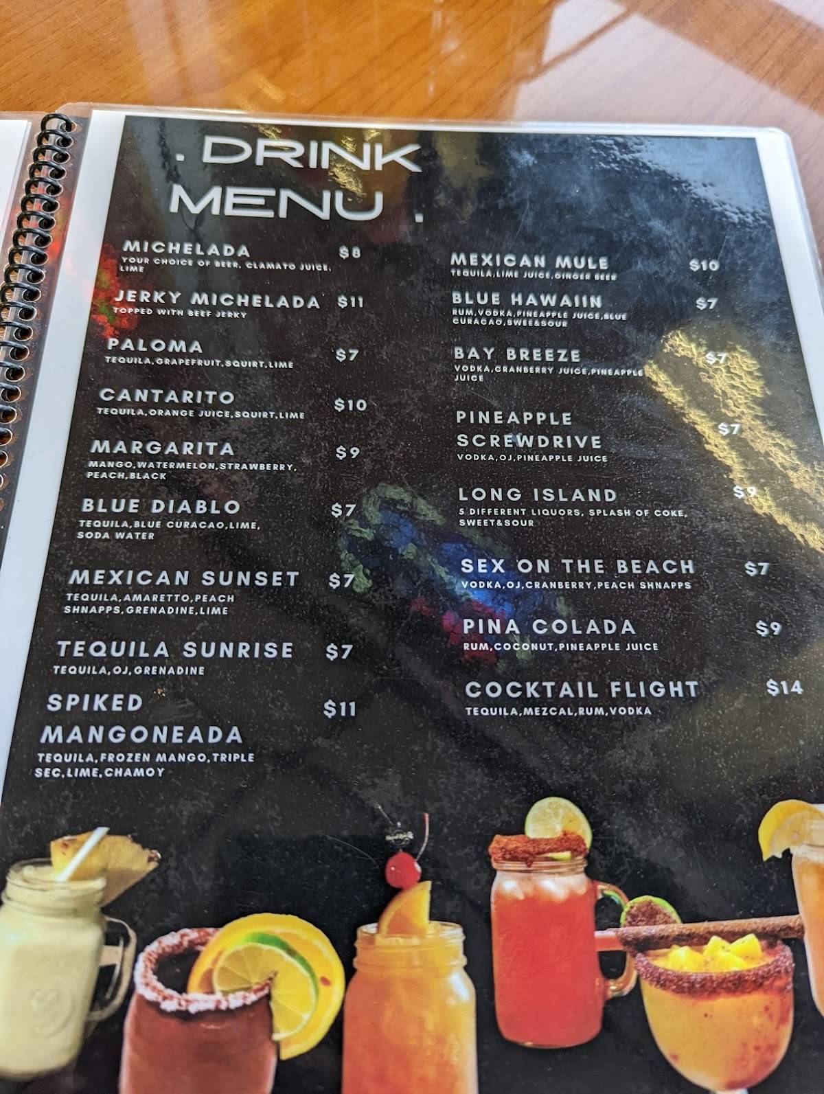 Menu at Mariscos KC restaurant, Olathe