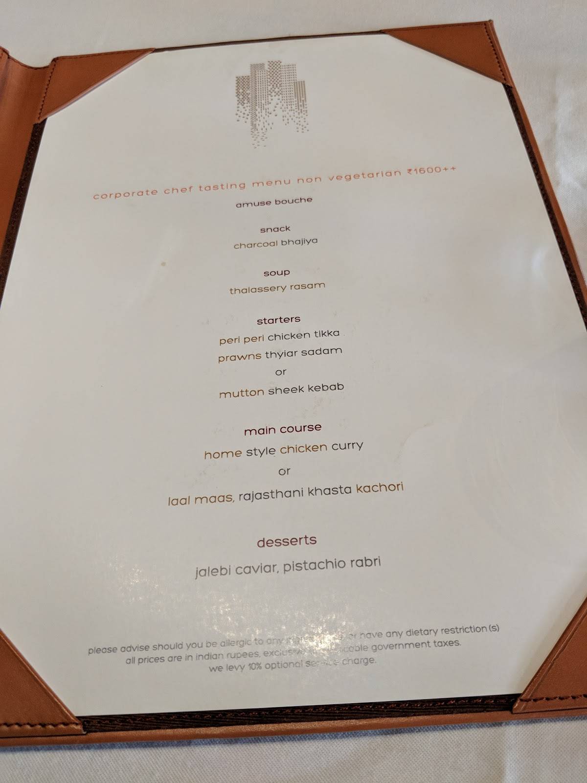 Menu at Masala Library by Jiggs Kalra, Mumbai, Ground Floor