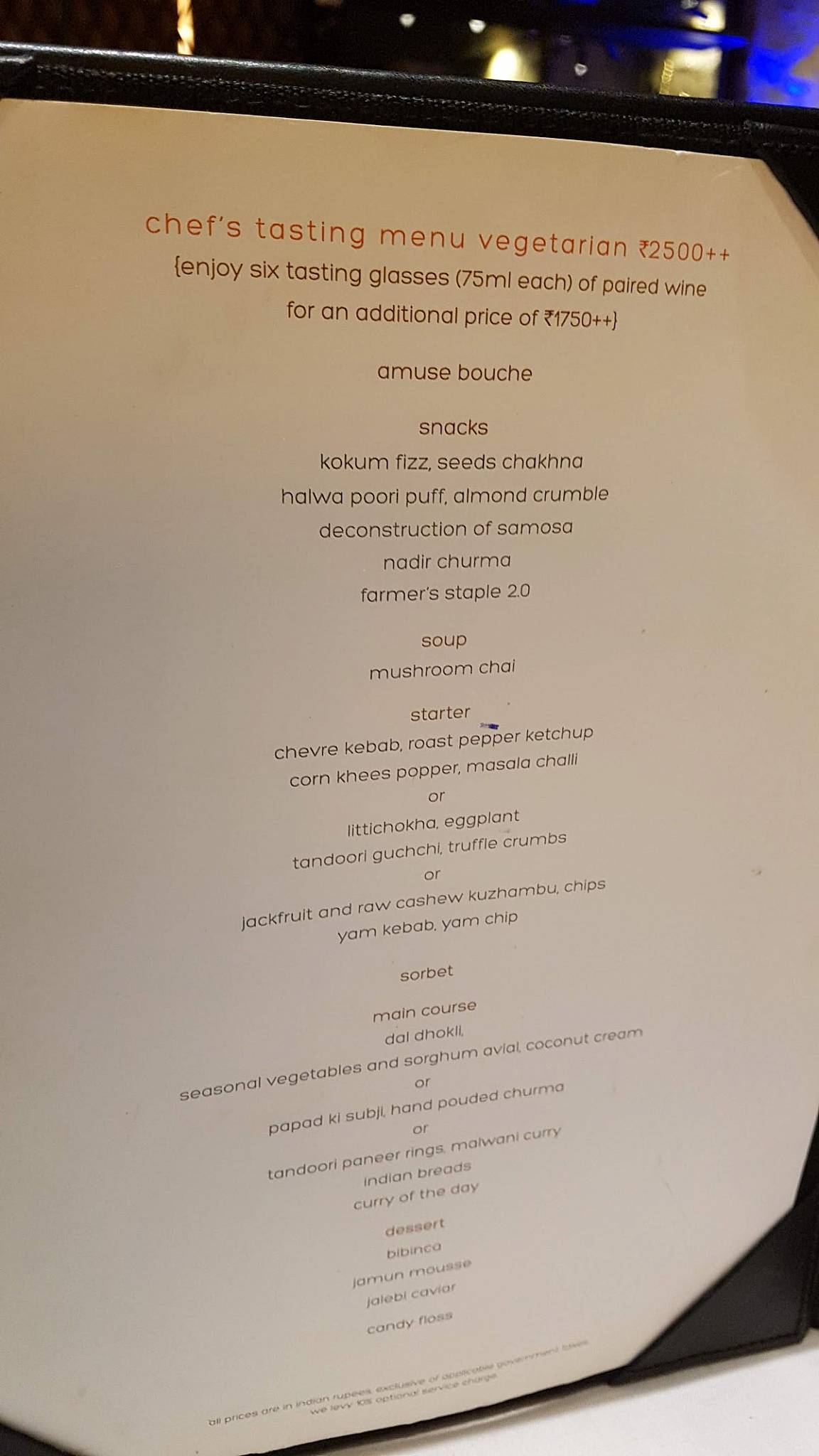 Menu at Masala Library by Jiggs Kalra, Mumbai, Ground Floor