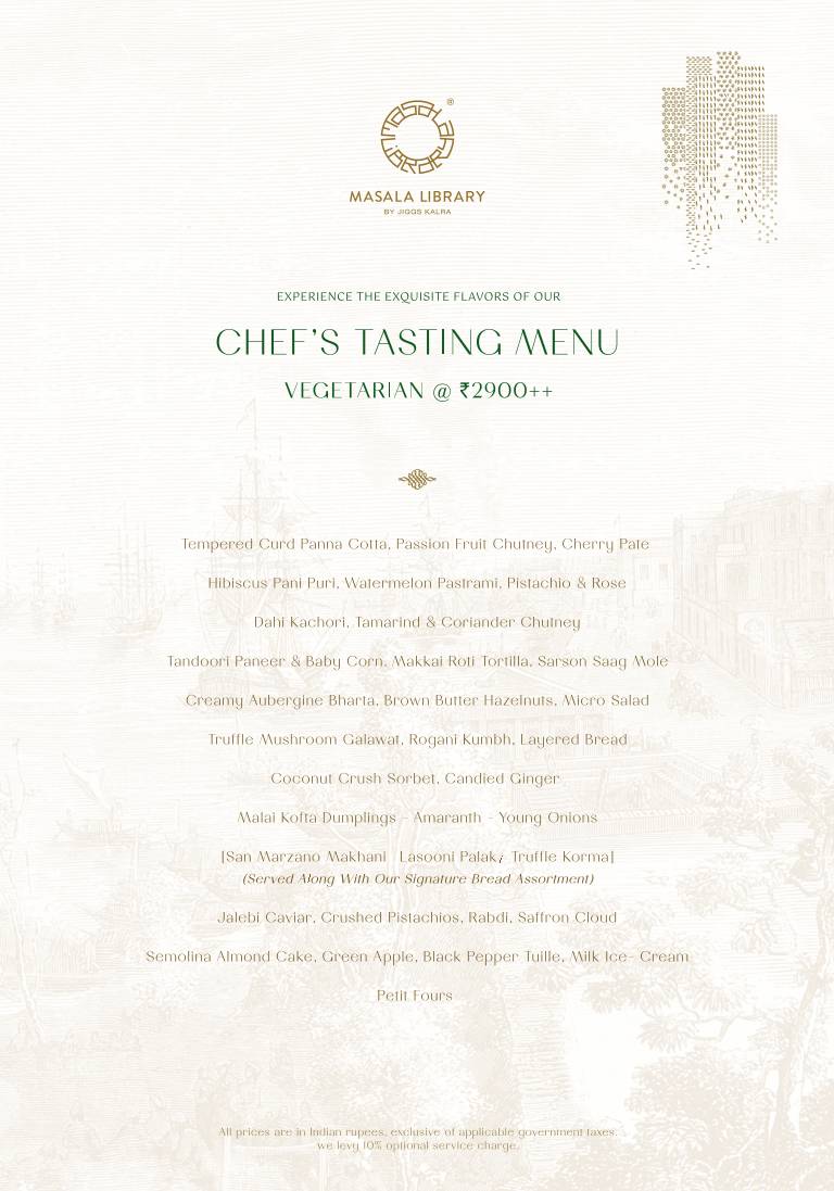 Menu at Masala Library by Jiggs Kalra, Mumbai, Ground Floor