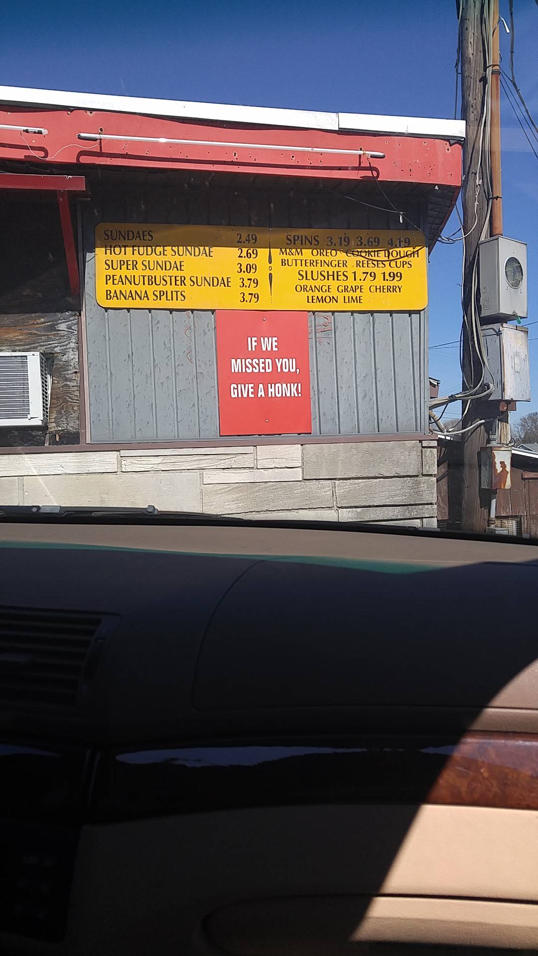 Menu at Mason's Root Beer Drive In restaurant, Washington