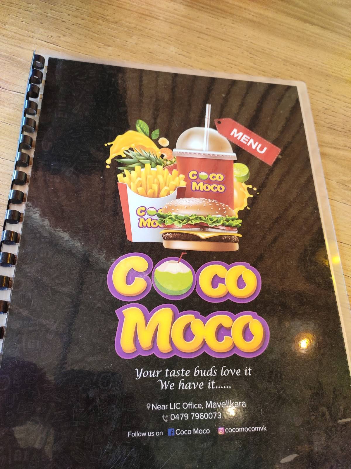 Menu at CoCo MoCo, Café, Mavelikara