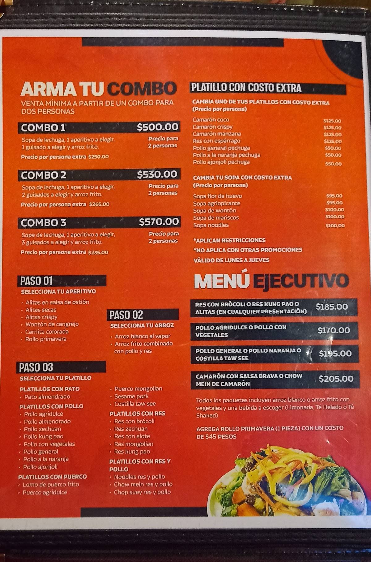 Carta del restaurante Mayflower, Ciudad Juarez