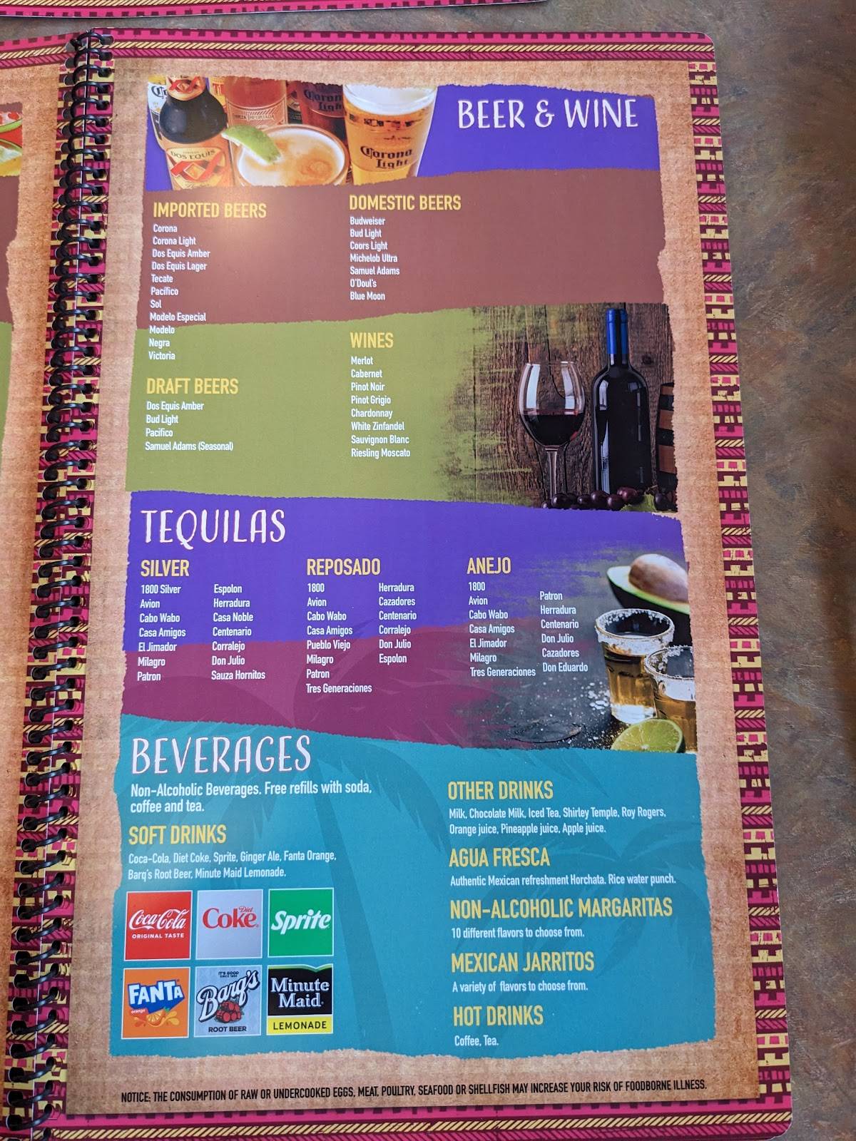 Menu at Mazatlán Mexican Grill and Bar, Windsor Locks