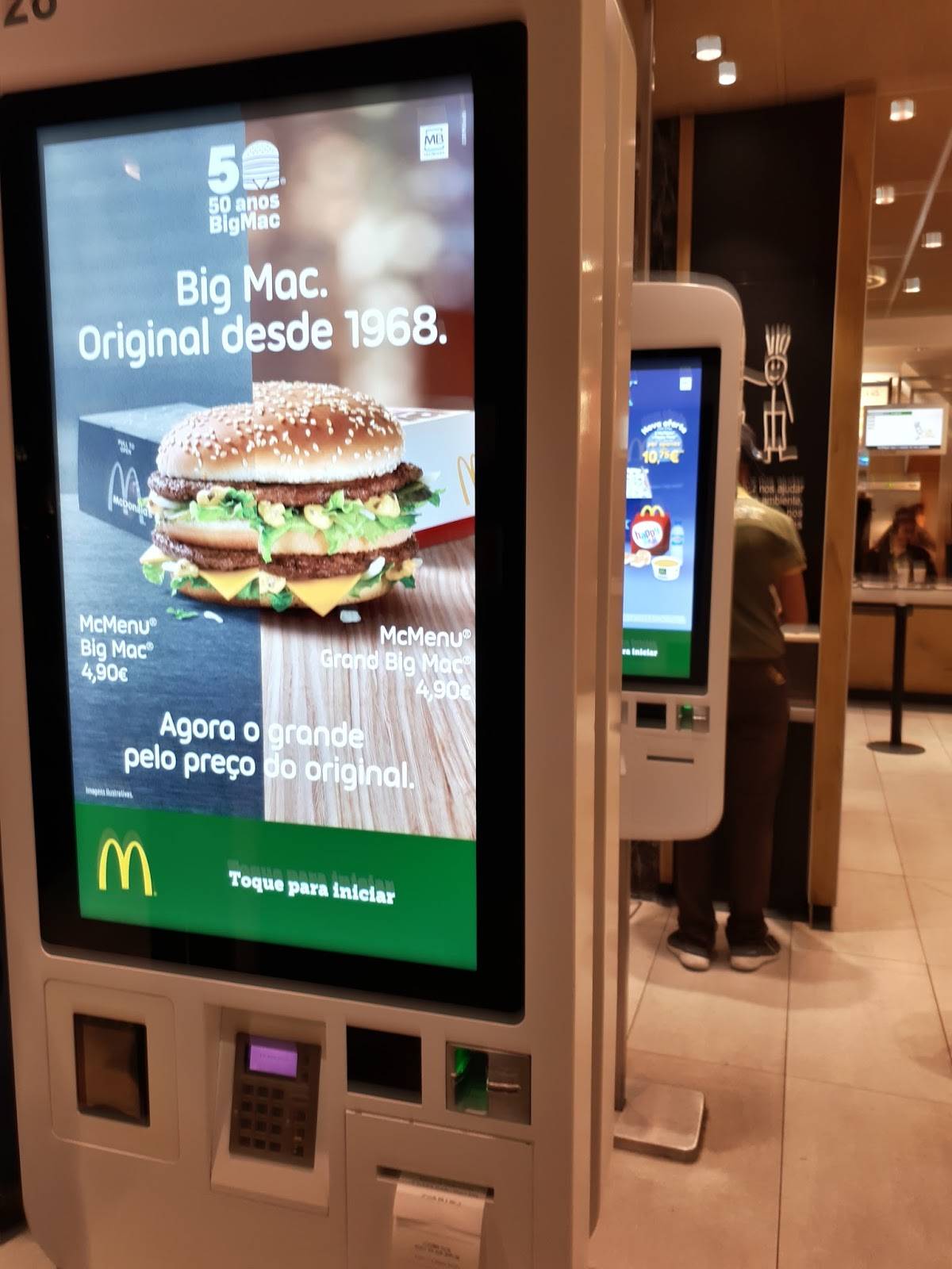 Menu at McDonald's Rossio fast food, Lisbon, Praça Dom Pedro IV 81 83