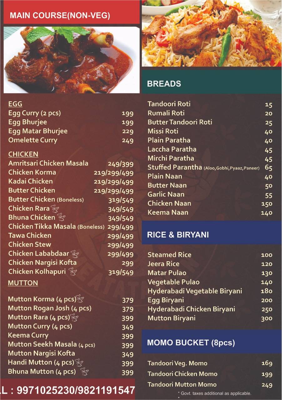 Menu at Meatatarian, Gurugram, DG 10