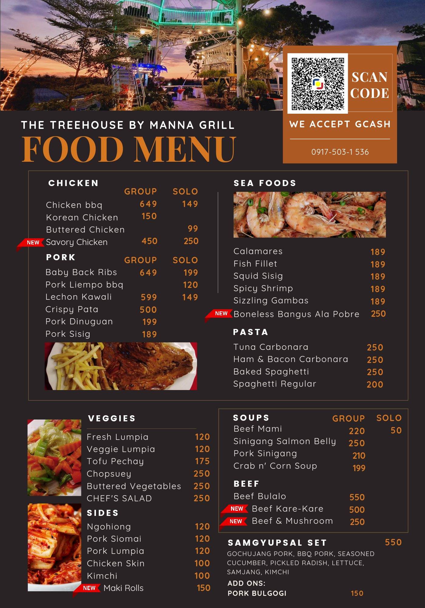 Menu at The TreeHouse by Manna Grill restaurant, Medellin