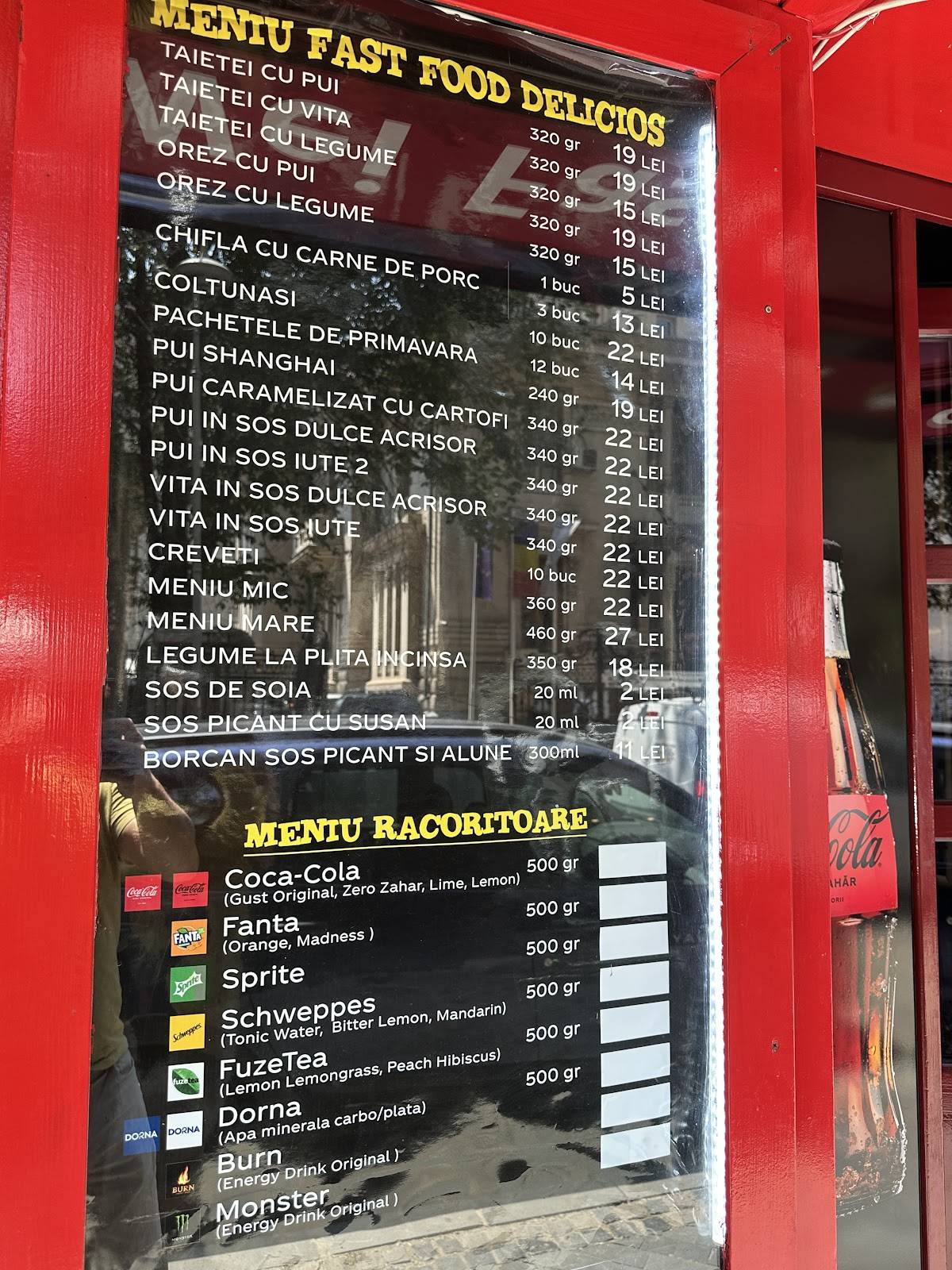 Menu at Mei Wei Fast Food, Bucharest
