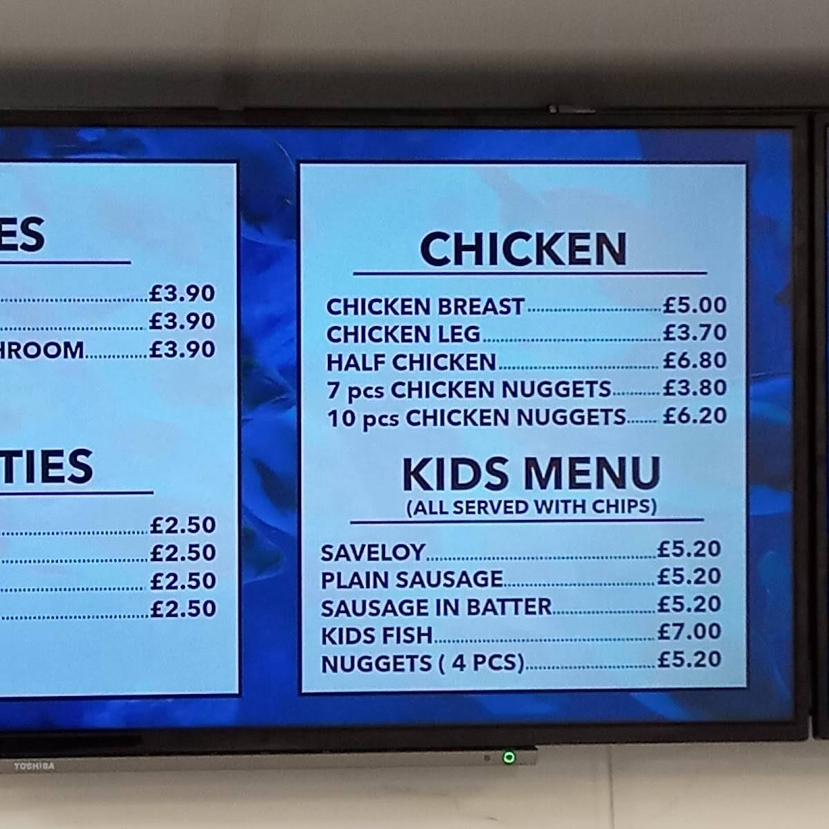 Carta de Melfort Fish Bar, Thornton Heath