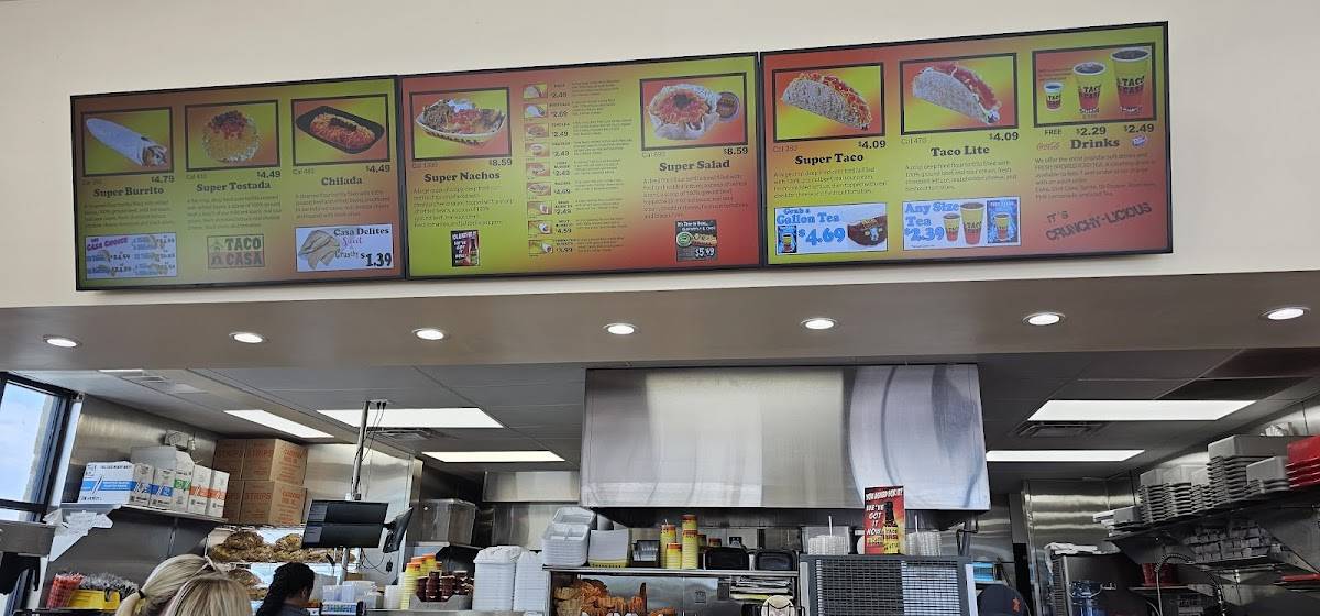 Menu at Taco Casa restaurant, Melissa