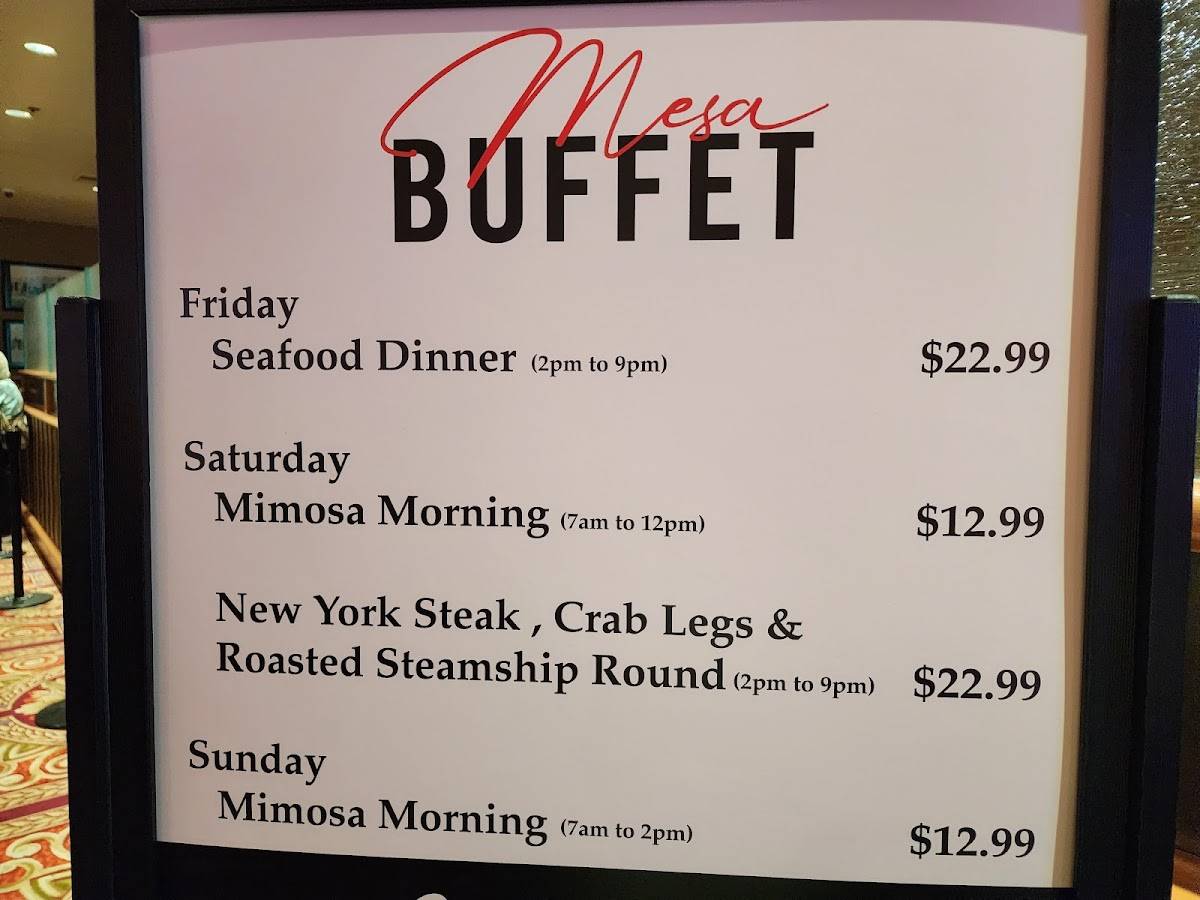 Carta del restaurante Mesa Buffet, Mesquite