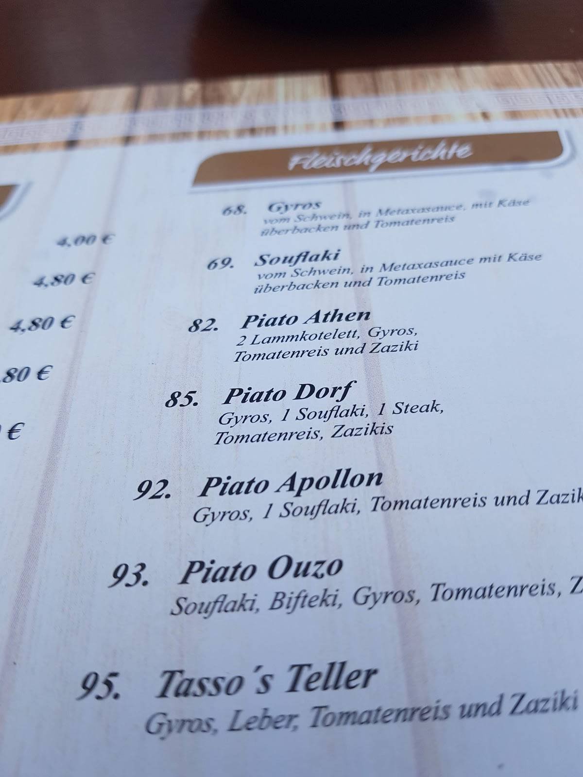 Speisekarte von Meteora Griechisches Restaurant Inh. Anastasios Gouzas ...