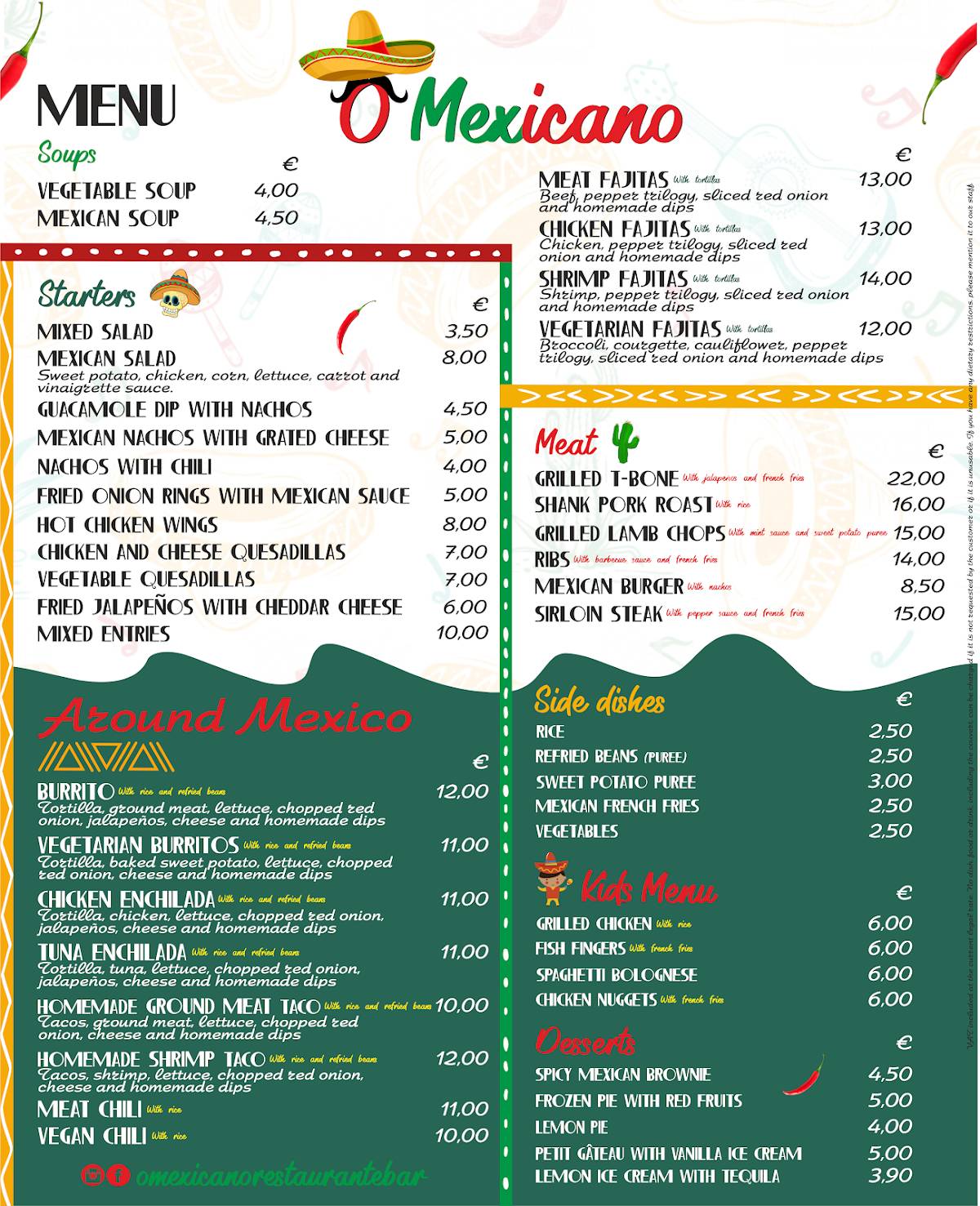 Menu em Ô Mexicano Restaurante & Bar, Olhos de Água