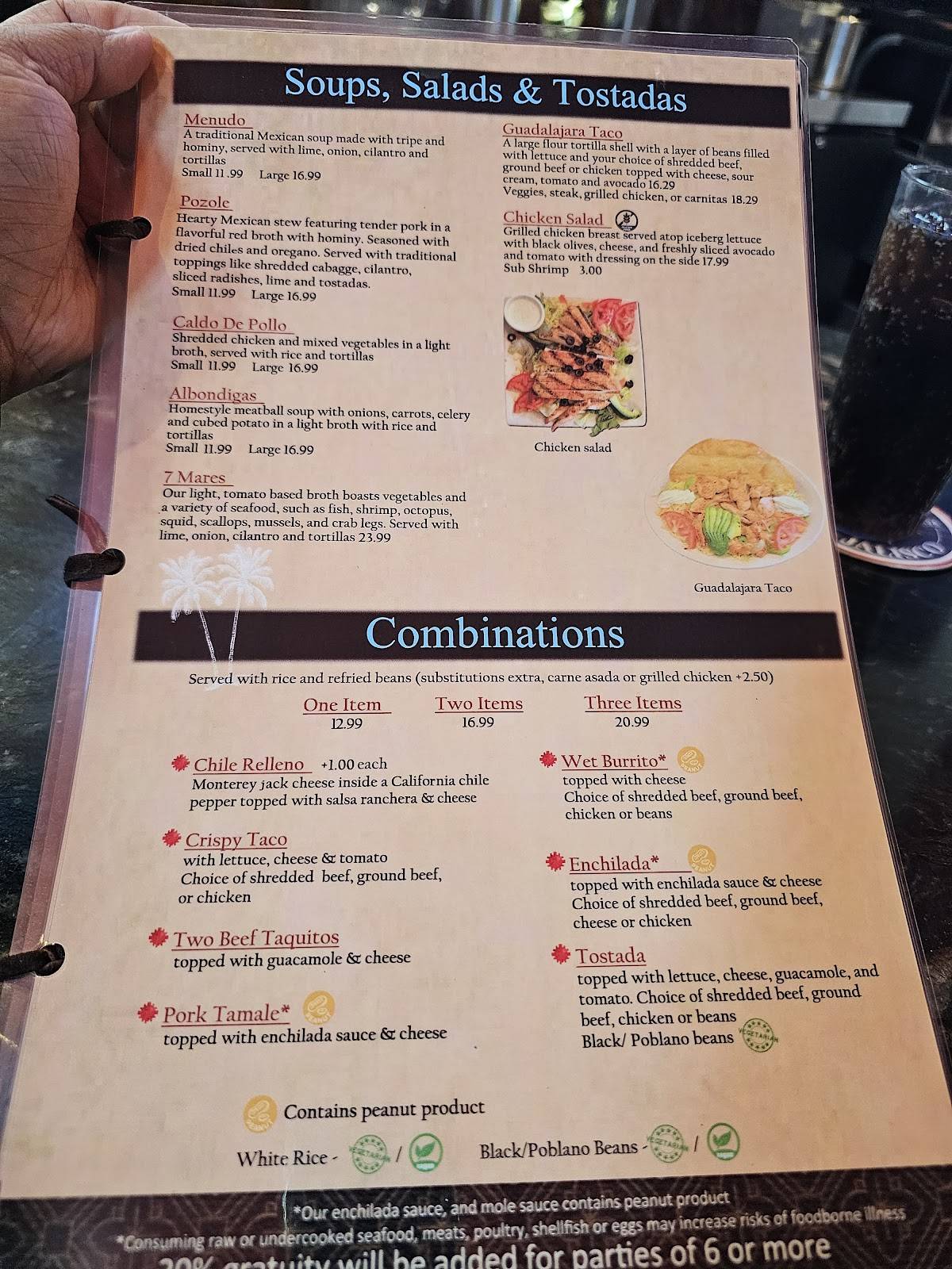 Menu at Mi Guadalajara Restaurant, Escondido