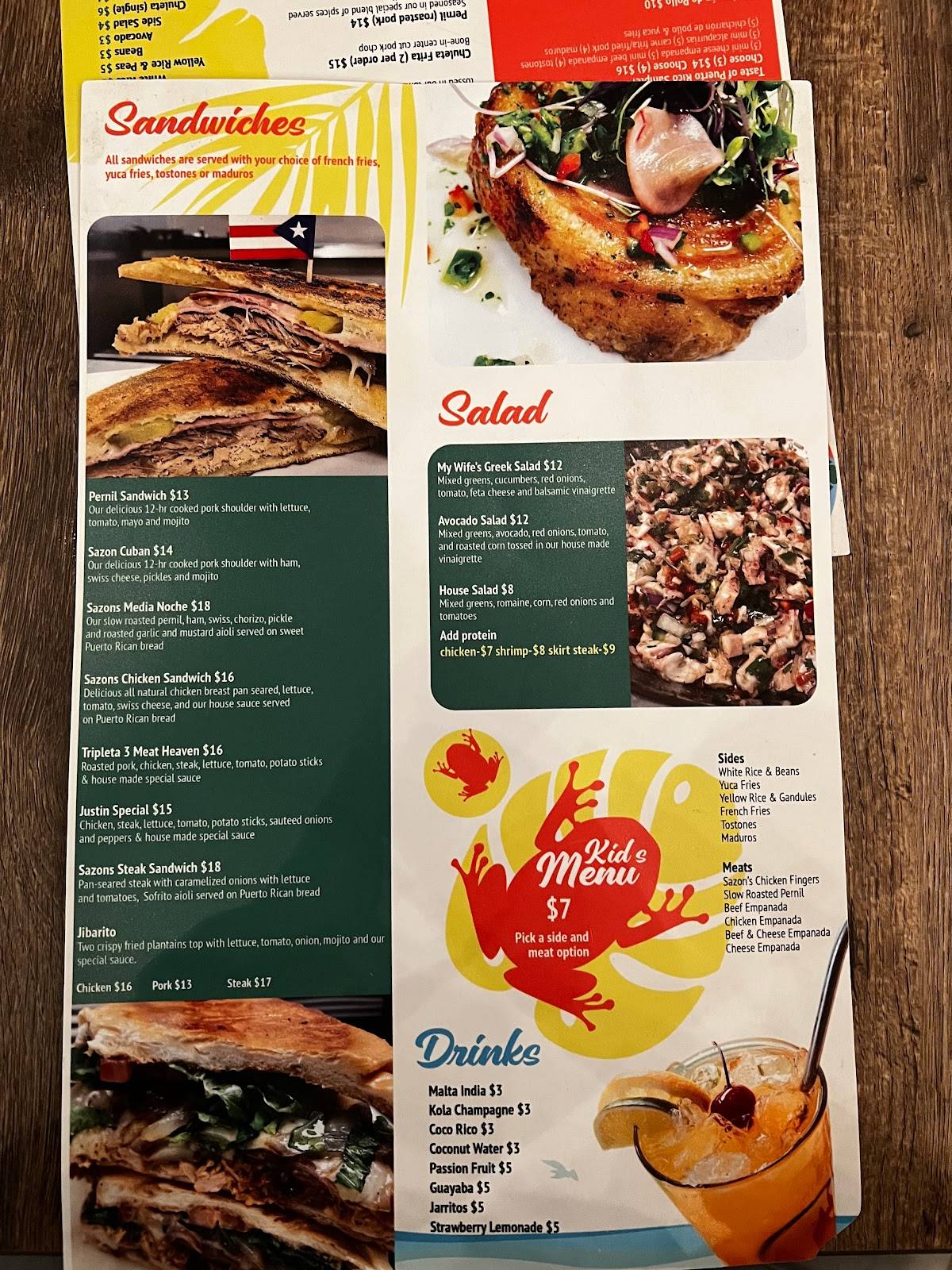 Menu at Mi Sazón Boricua restaurant, New Windsor, 318 Blooming Grove ...