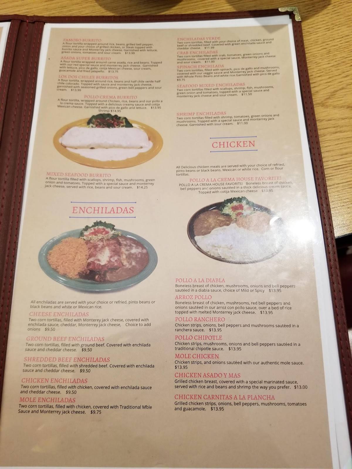 Menu at Mi Tierra restaurant, Twin Falls
