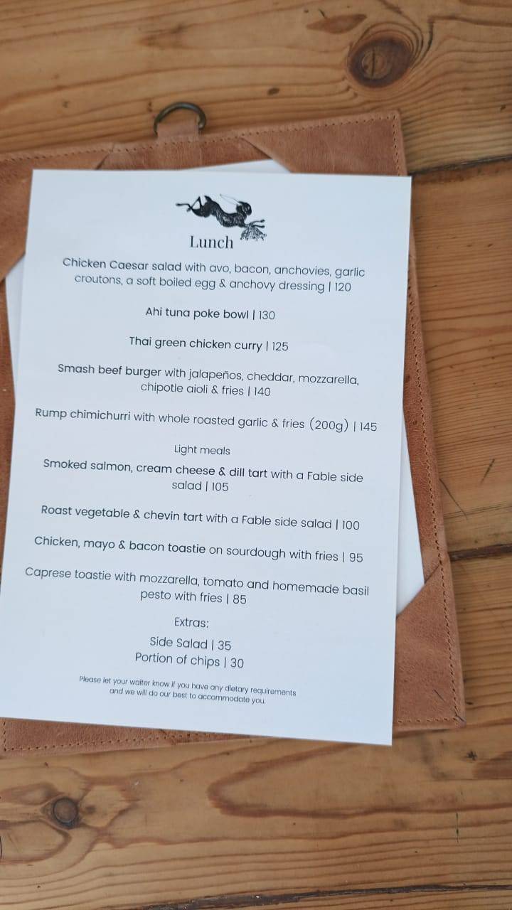 Menu at Midlands Fable Eatery restaurant, Curry's Post
