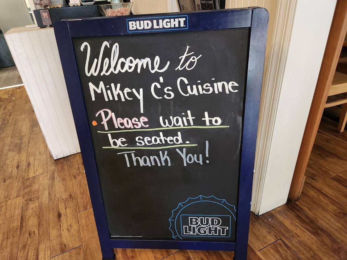 Menu at Mikey C's Cuisine restaurant, Fairmont