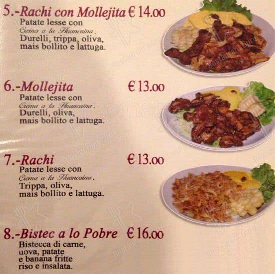 Carta de parrilla El Hornero, Milan, Piazza Monte Titano