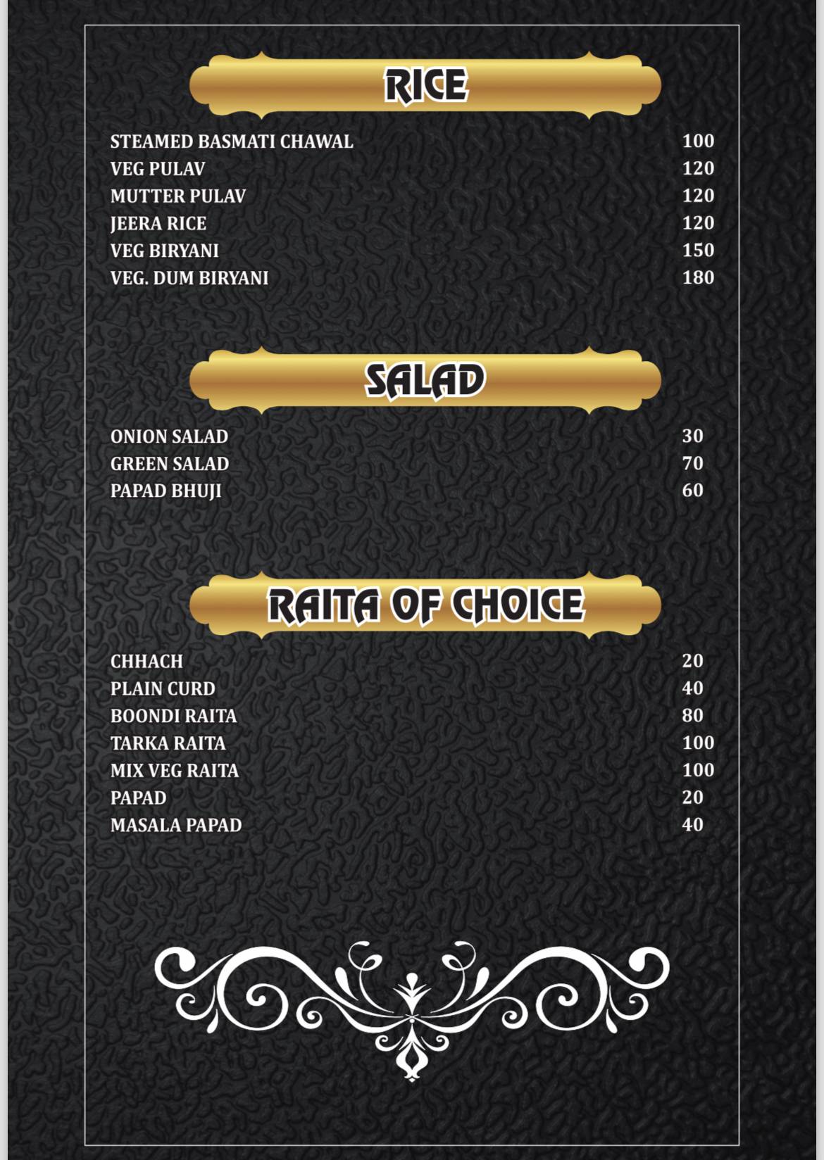 Menu at Milan Restaurant, Makrana