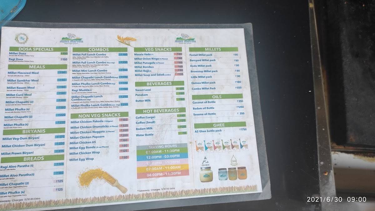 Menu at Millet Marvels, Hyderabad, Apollo Eat Street